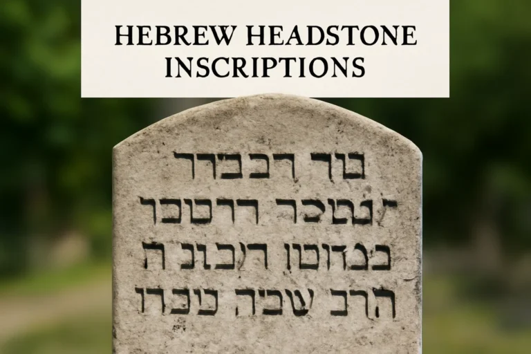 Hebrew Headstone Inscriptions: Meanings, Transliteration, and Examples